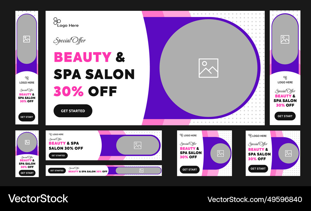Beauty and spa services web set banner design Vector Image