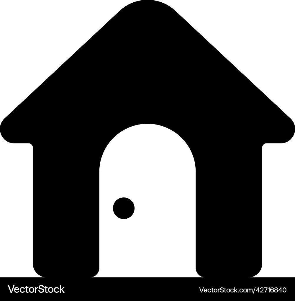 Black house icon with door Royalty Free Vector Image