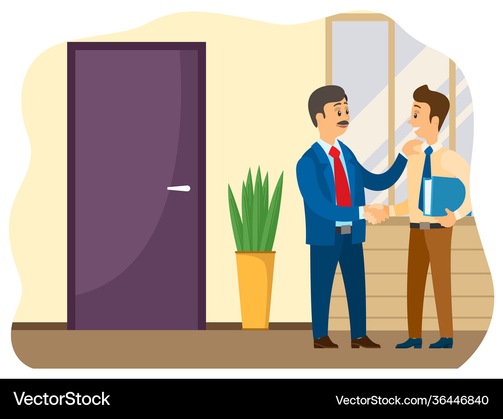 Business people shaking hands reached agreement Vector Image