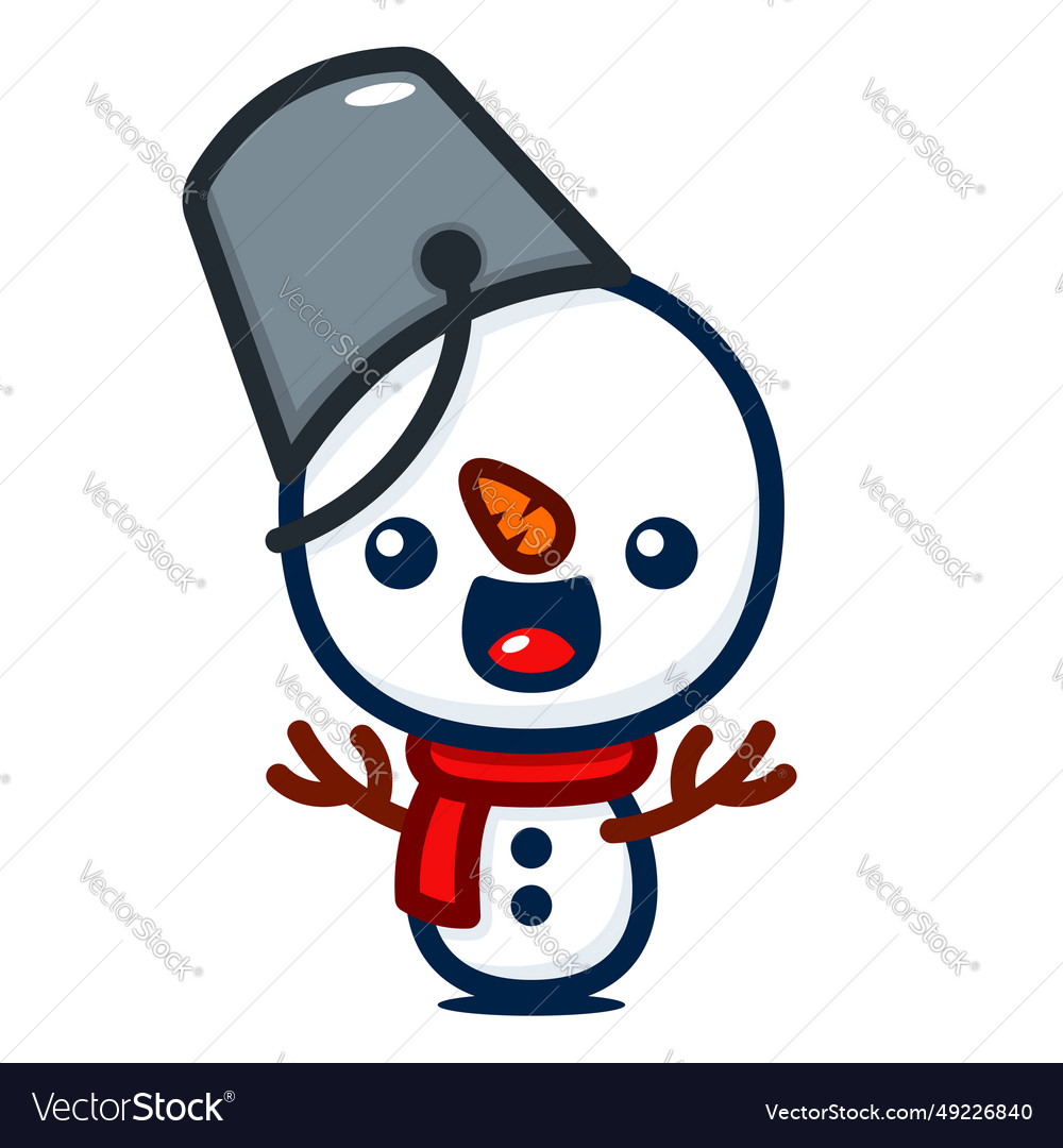 Cute and kawaii style christmas snowman Royalty Free Vector