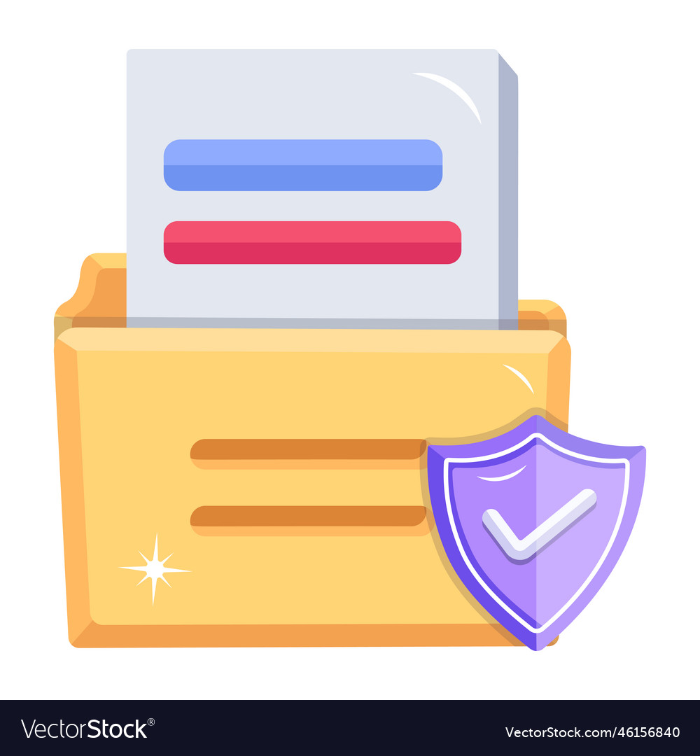 Folder protection Royalty Free Vector Image - VectorStock