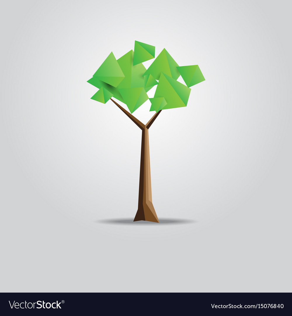 Geometric tree with triangle shape Royalty Free Vector Image