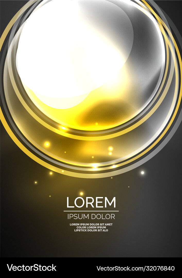 Glowing neon shiny transparent bubbles glass Vector Image