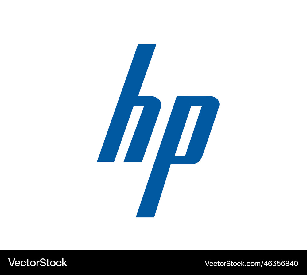 Hp brand logo computer symbol blue design Vector Image