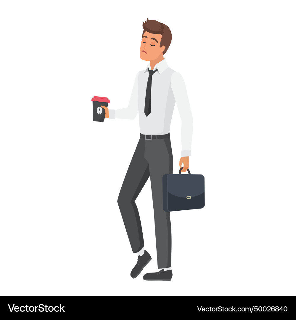 Male office manager with coffee Royalty Free Vector Image