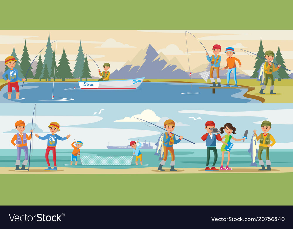 Outdoor activity horizontal banners Royalty Free Vector Outdoor activity horizontal banners Royalty Free Vector