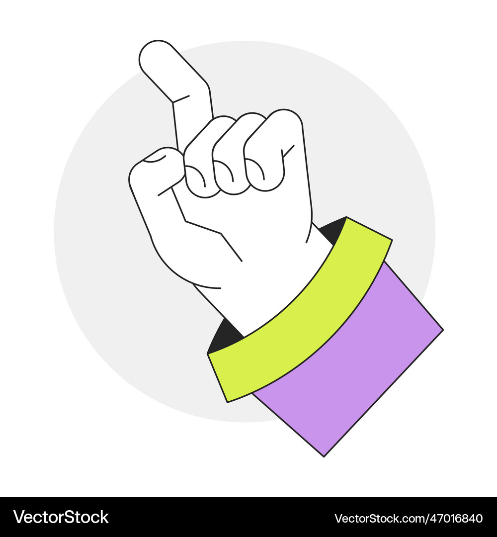 Raised up hand with index finger ready to touch Vector Image
