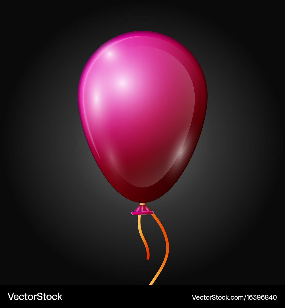 Realistic red balloon with ribbon isolated Vector Image