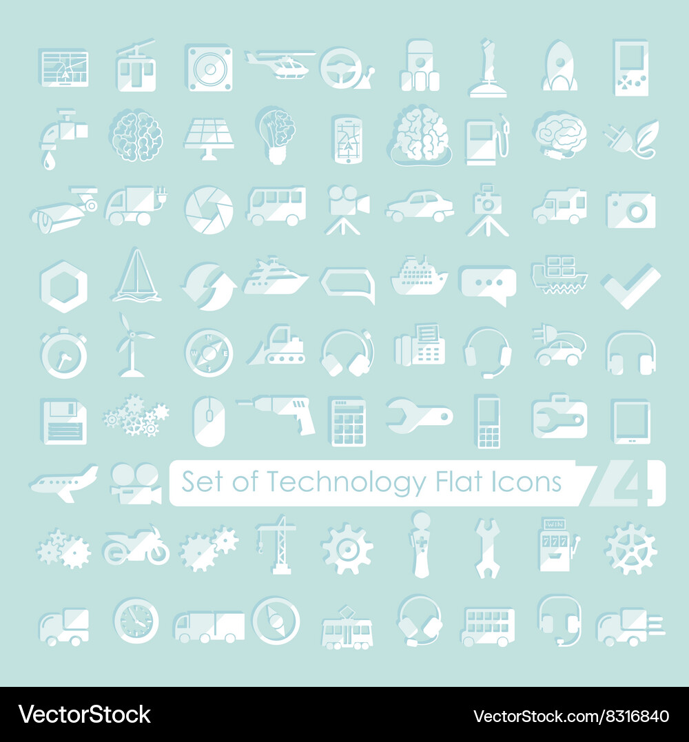 Set of technology icons Royalty Free Vector Image