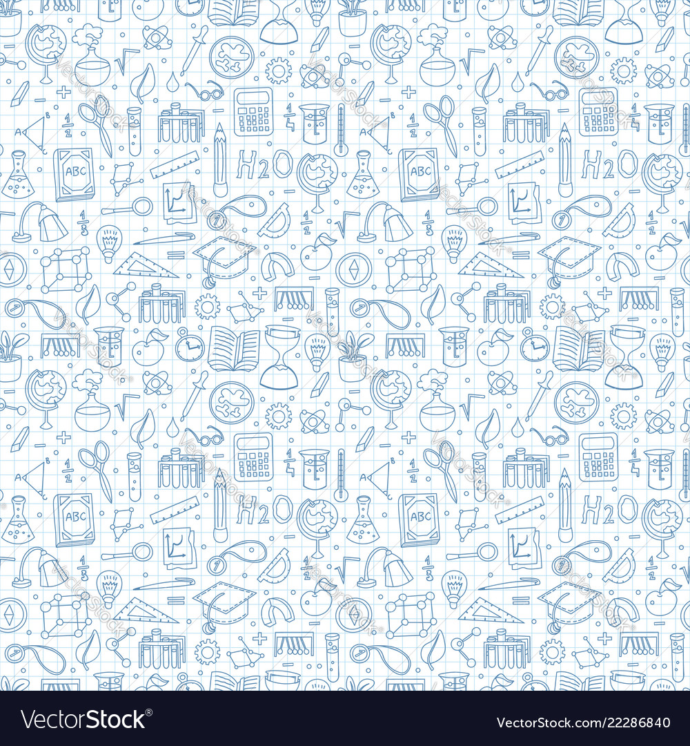 Simple lined back to school pattern Royalty Free Vector