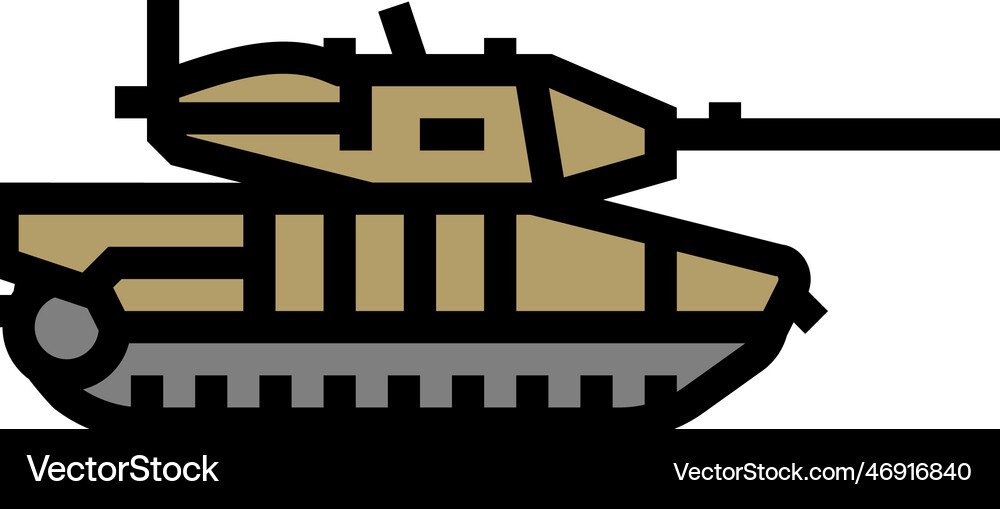 Tank weapon war color icon Royalty Free Vector Image