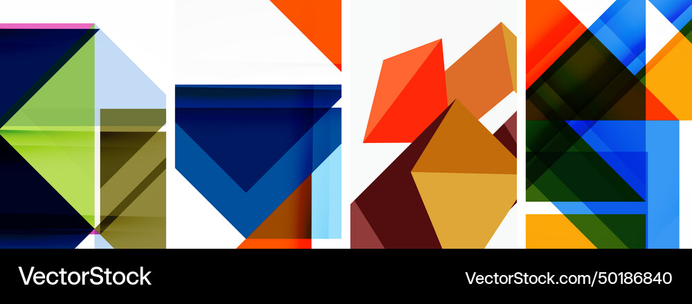 Triangle poster set for wallpaper business card Vector Image
