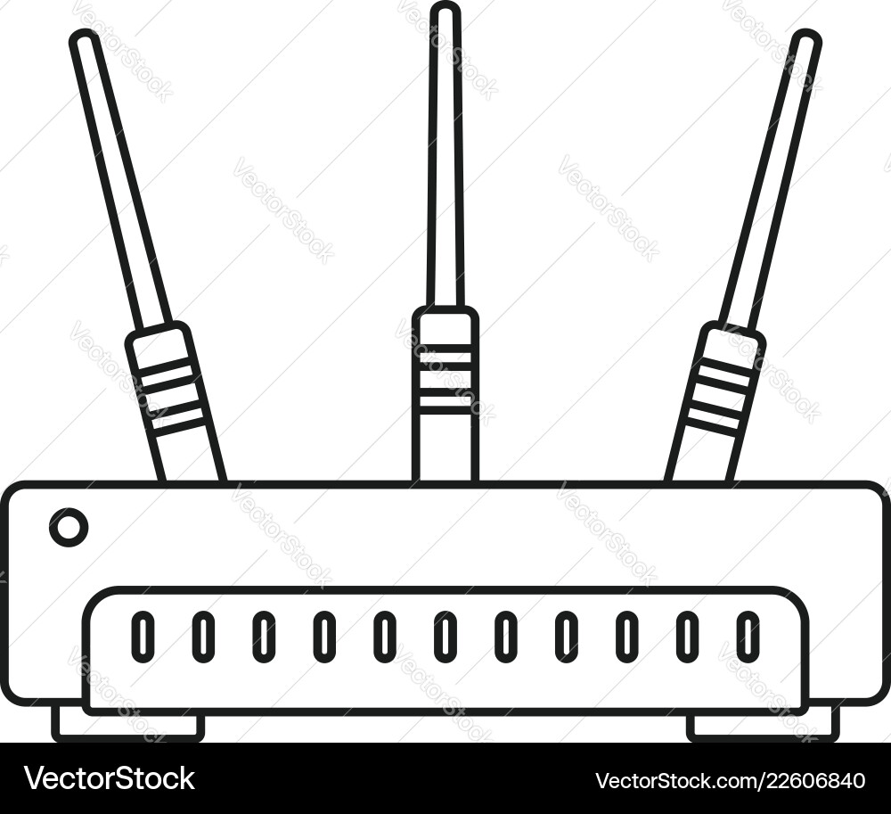 Wifi router icon outline style Royalty Free Vector Image
