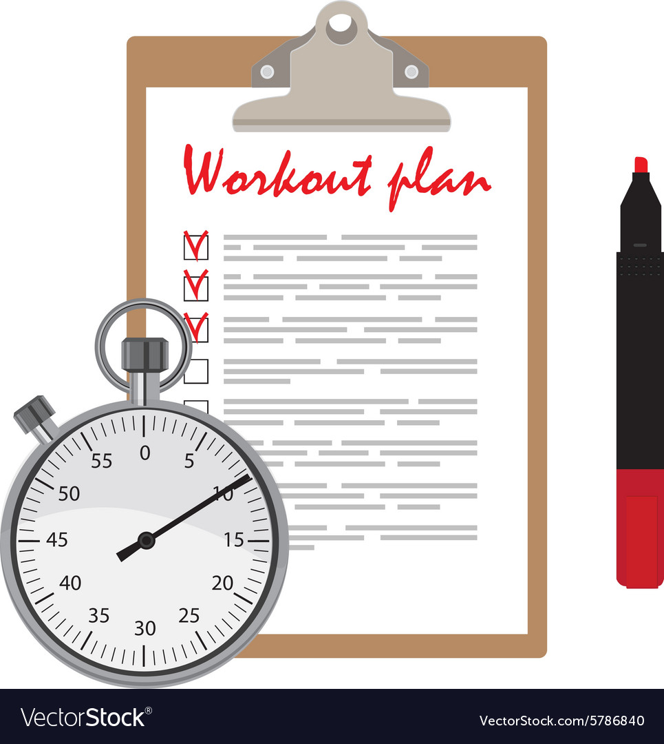 Workout plan Royalty Free Vector Image - VectorStock