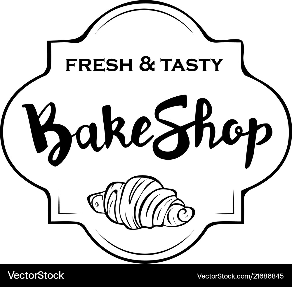 A signboard logo template for bakeshop Royalty Free Vector