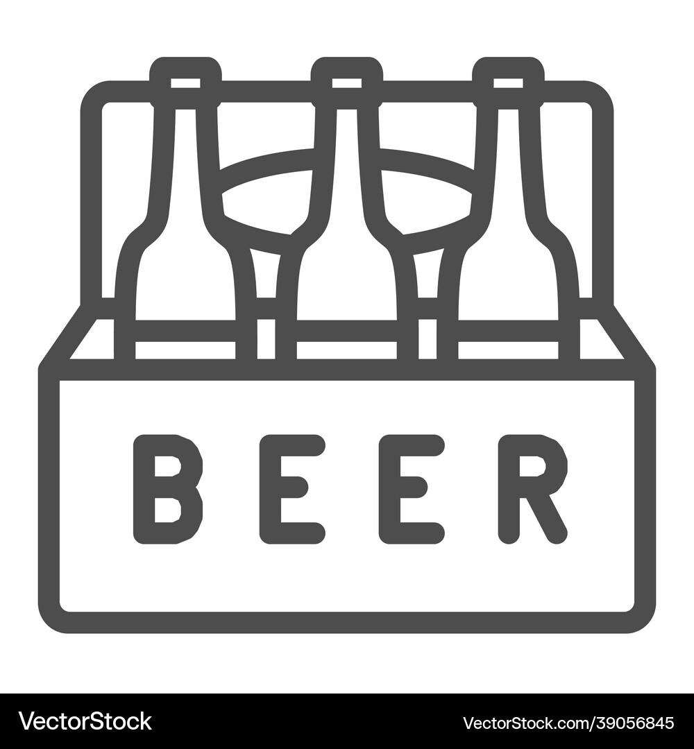 Beer box with bottled line icon bar concept Vector Image