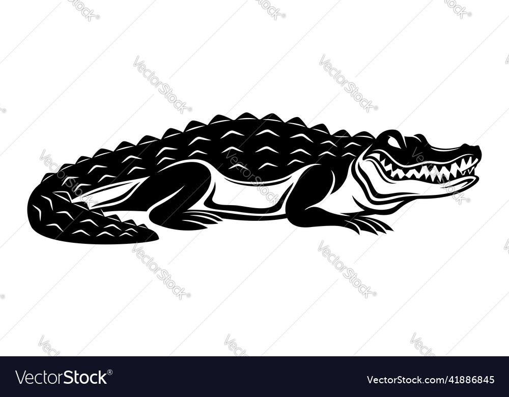 Black icon crocodile alligator Royalty Free Vector Image