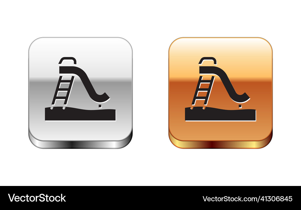 Black kid slide icon isolated on white background Vector Image
