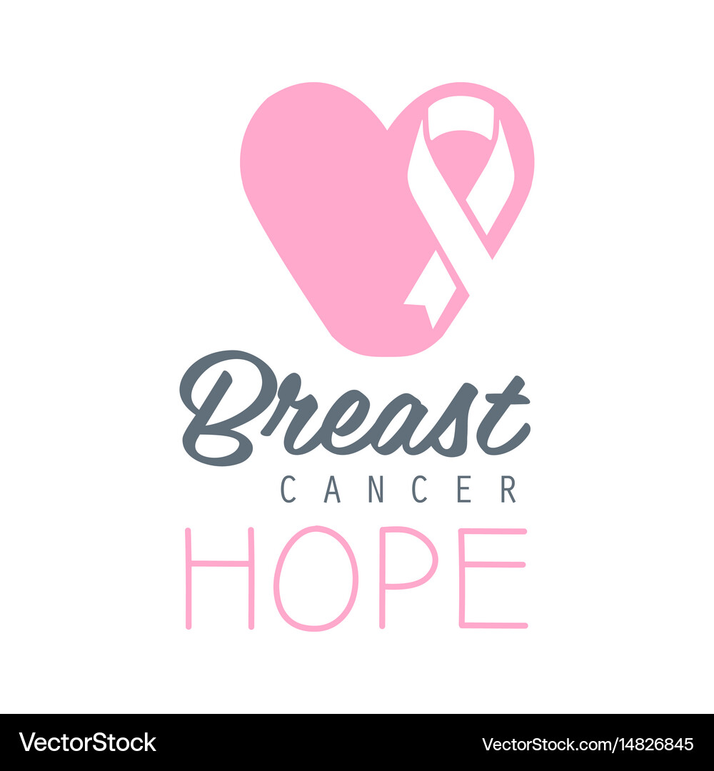 Breast cancer hope label Royalty Free Vector Image
