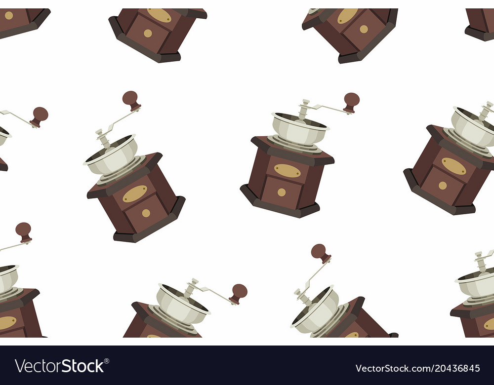 Coffee grinder seamless pattern Royalty Free Vector Image
