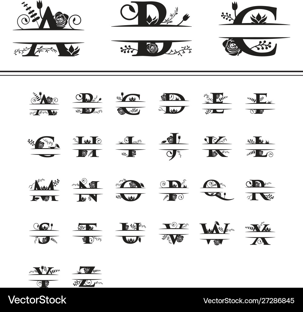 Decorative monogram split letter graphic design Vector Image