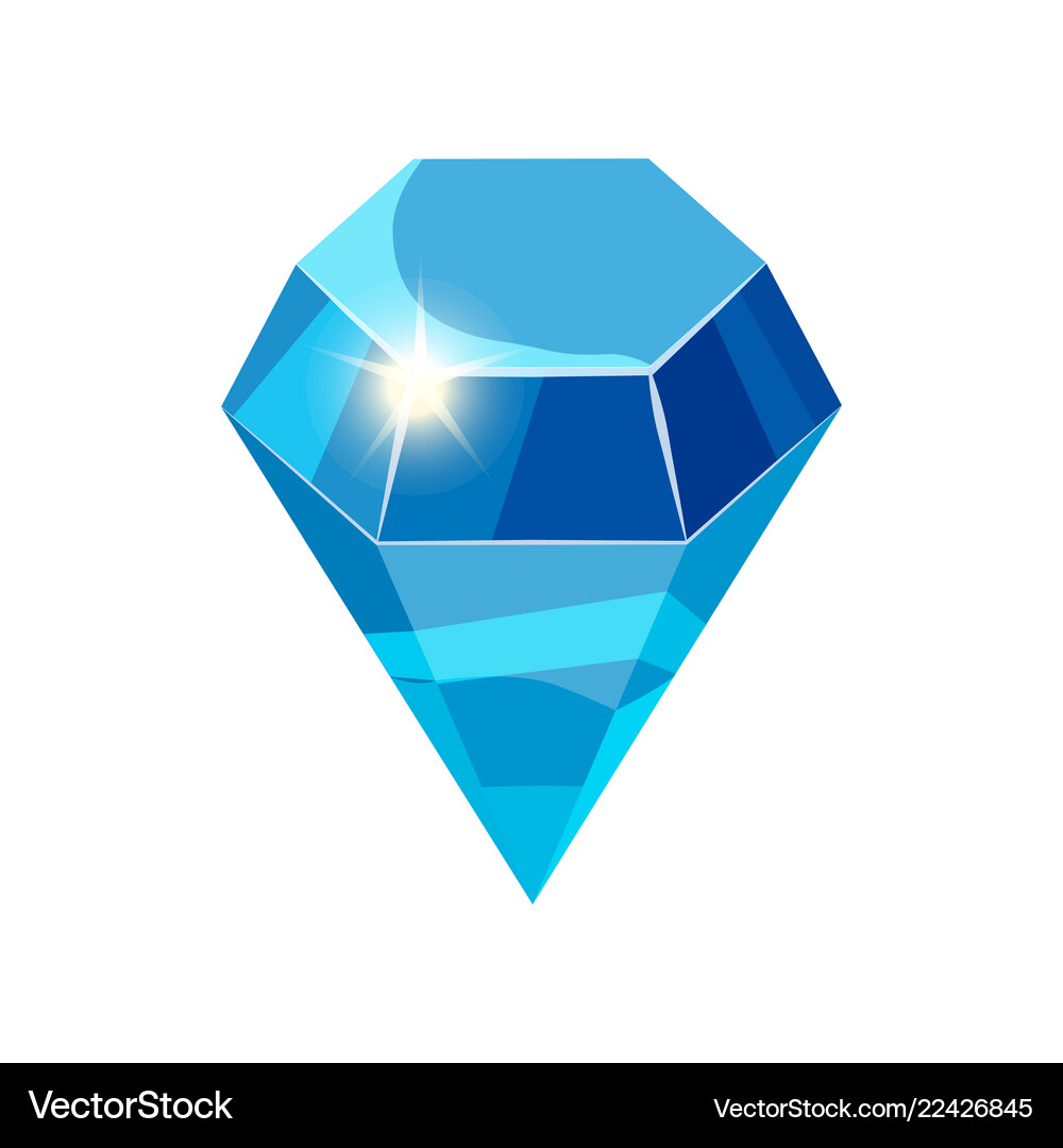 Diamond sparkling shining blue color isolated on Vector Image