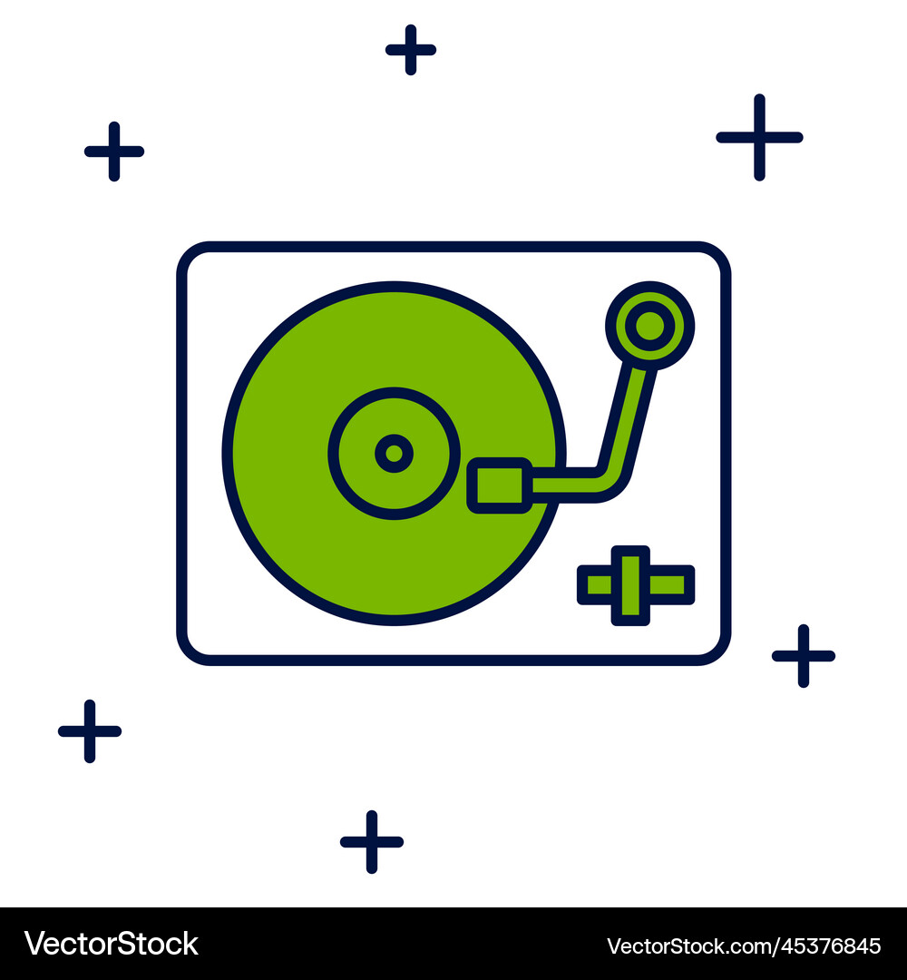 Filled outline vinyl player with a vinyl disk icon