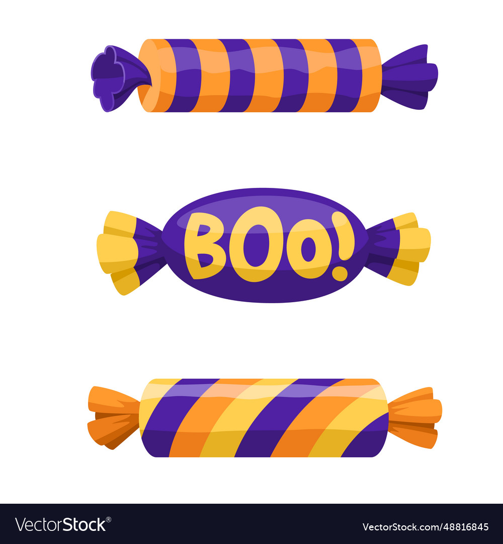 Halloween purple and orange candies Royalty Free Vector