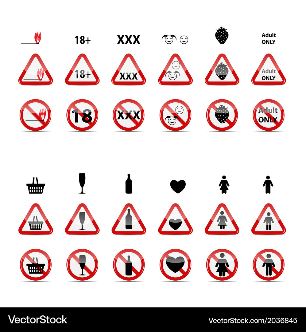 Set of prohibition signs Royalty Free Vector Image