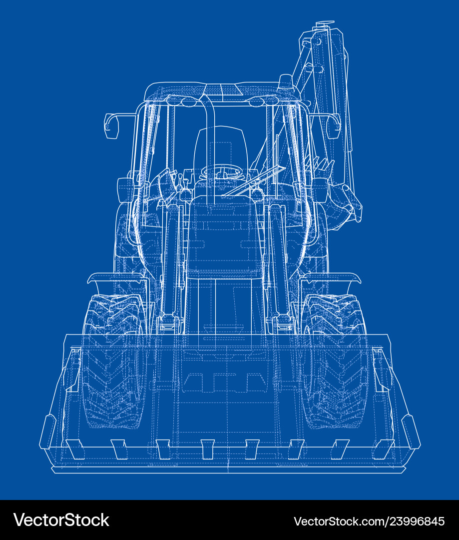 Sketch of loading shovel with back actor Vector Image