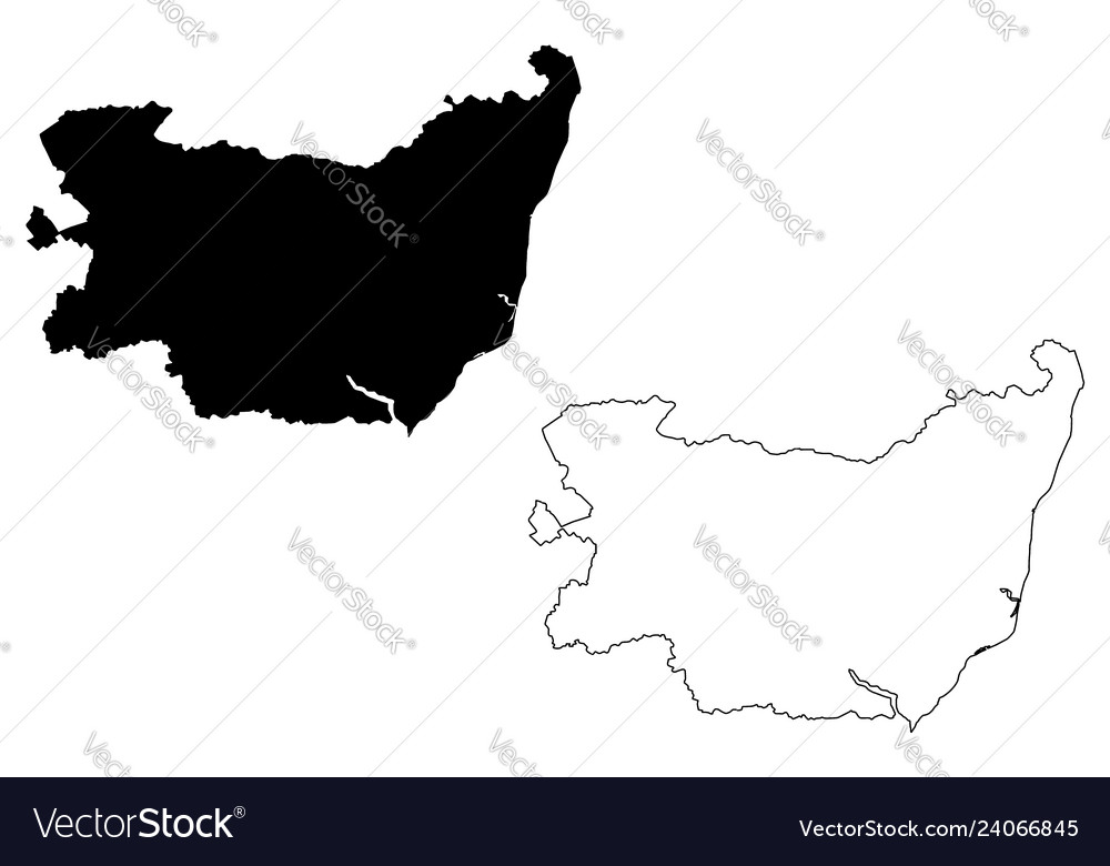 Suffolk map Royalty Free Vector Image - VectorStock