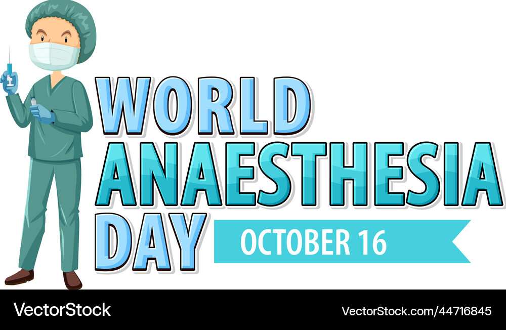 World anaesthesia day logo design Royalty Free Vector Image