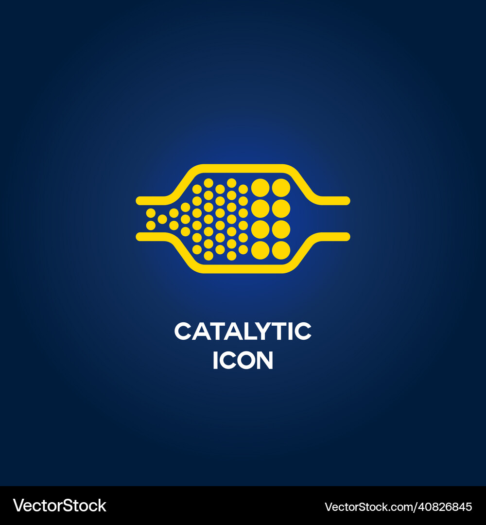 Yellow car catalytic converter system icon Vector Image