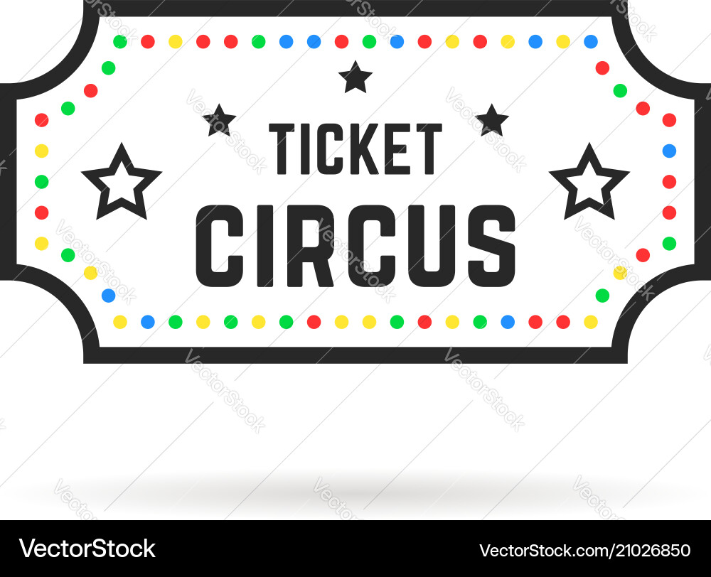 Color and black thin line circus ticket logo Vector Image