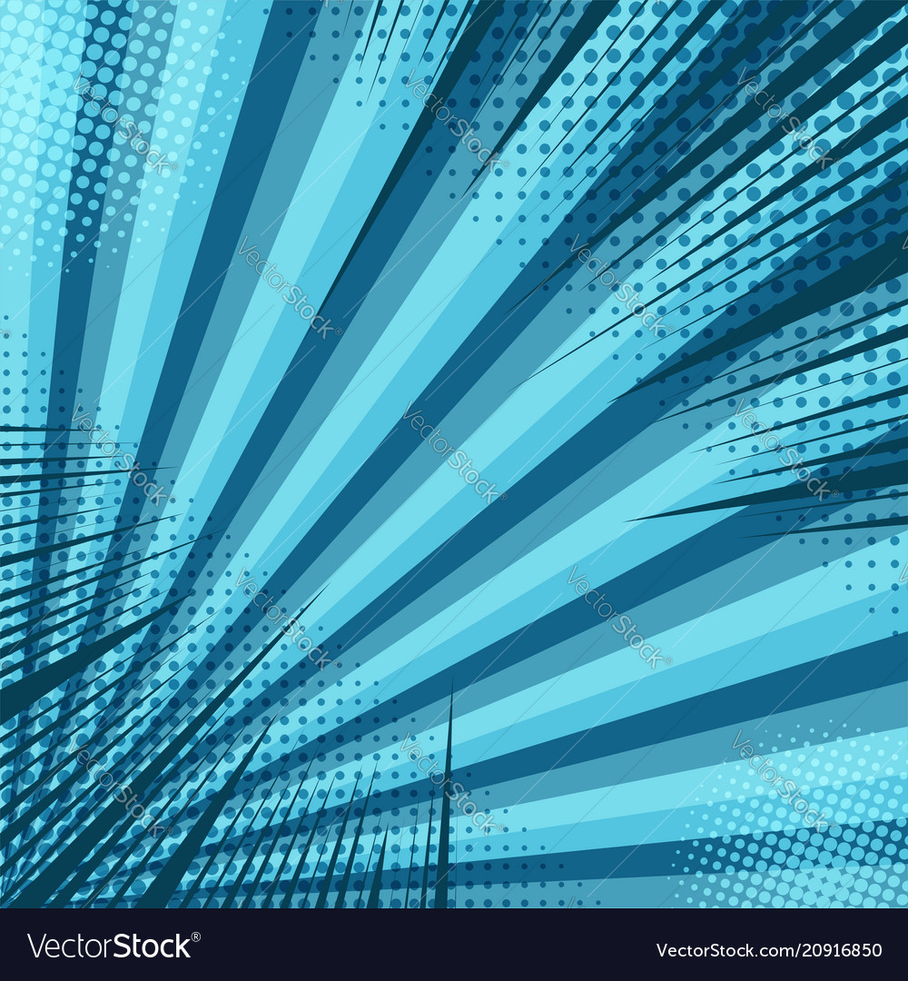 Comic blue dynamic background Royalty Free Vector Image