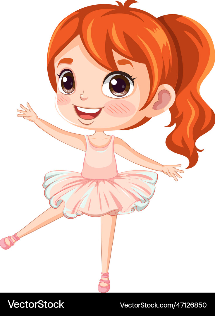 Cute ballet dancer cartoon character Royalty Free Vector