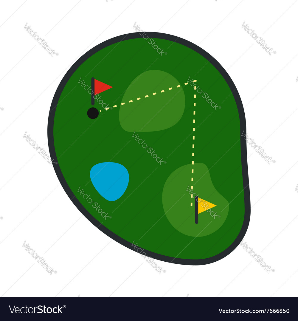 Golf course flat icon Royalty Free Vector Image Golf course flat icon Royalty Free Vector Image