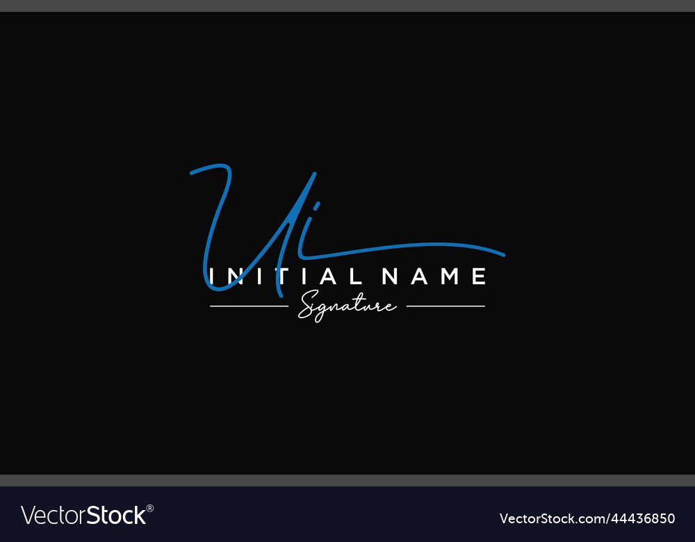 Initial ui signature logo template hand drawn Vector Image Initial ui signature logo template hand drawn Vector Image