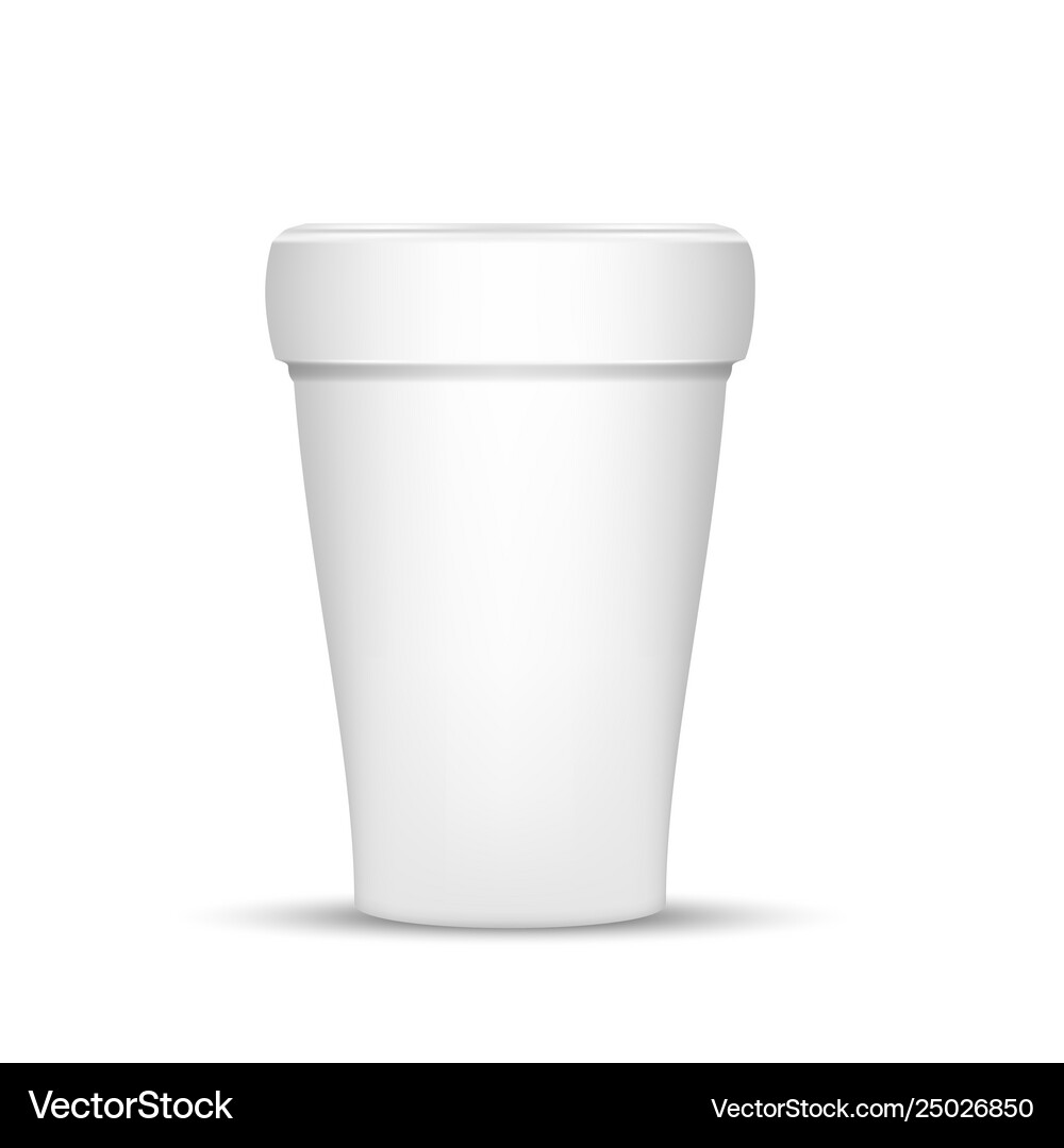 Packaging white round bucket tub container on Vector Image