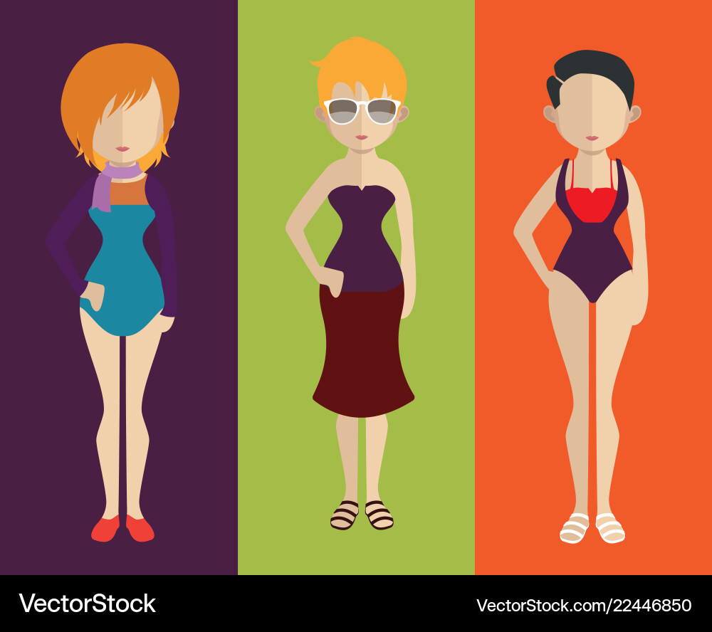 People avatar with full body and torso variations Vector Image