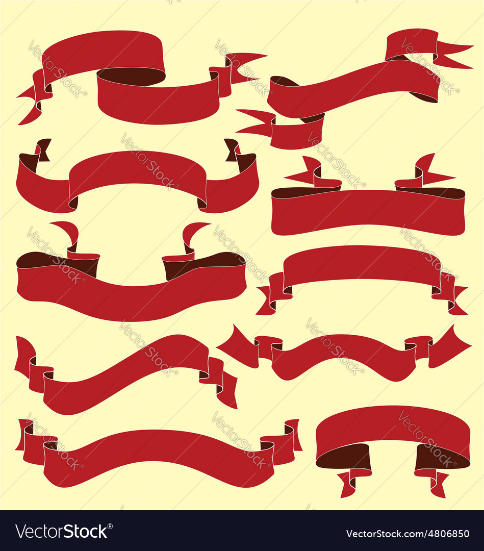 Ribbons set Royalty Free Vector Image - VectorStock