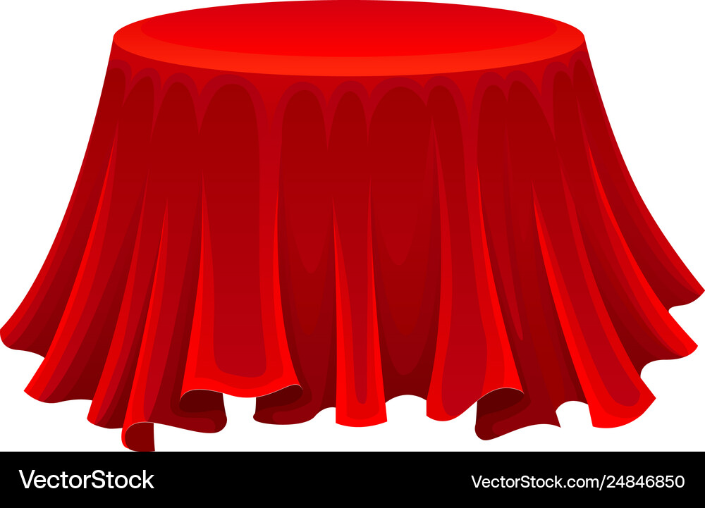 Round table under red silk cloth mystery concept Vector Image