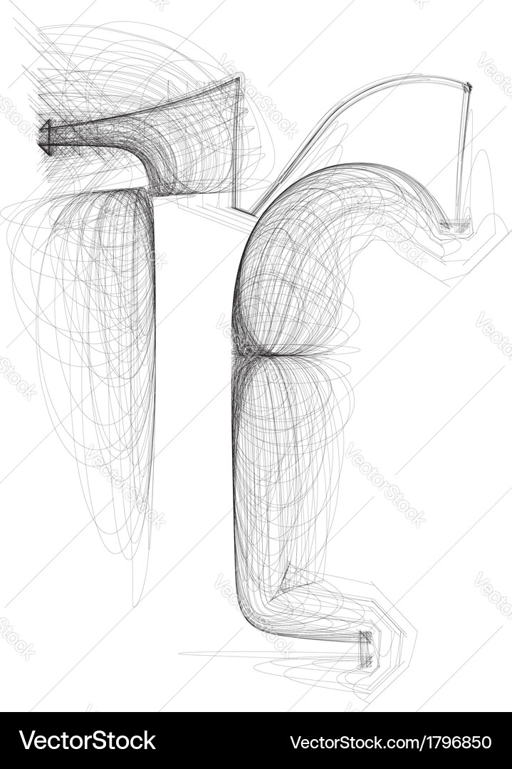 Sketch font letter r Royalty Free Vector Image