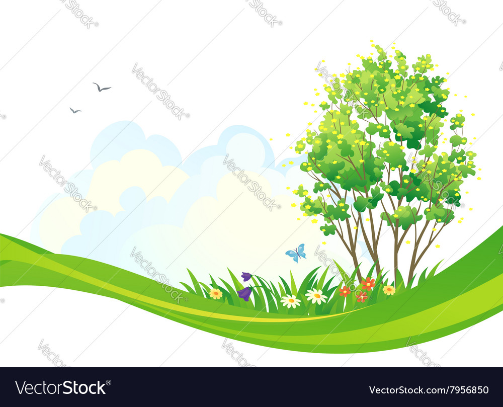 Spring tree background Royalty Free Vector Image