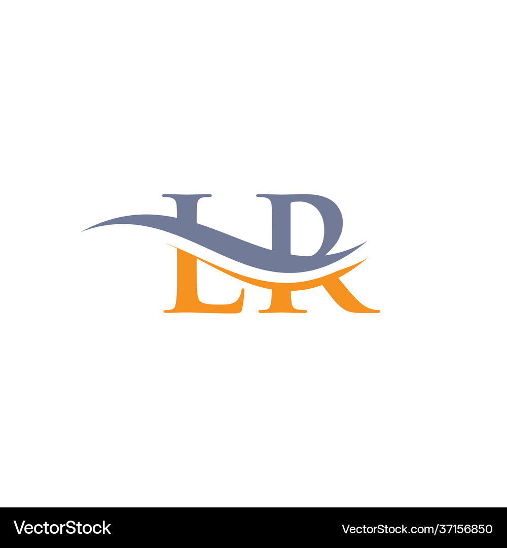 Swoosh letter lr logo design Royalty Free Vector Image