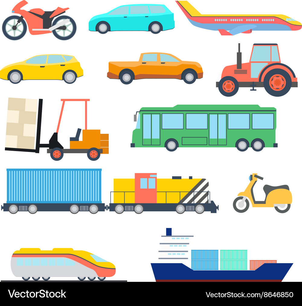 Transport flat icon perfect car ship Royalty Free Vector