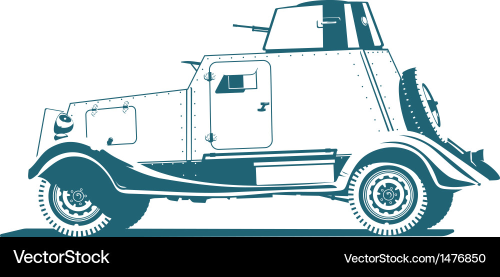 Vintage armored car Royalty Free Vector Image - VectorStock