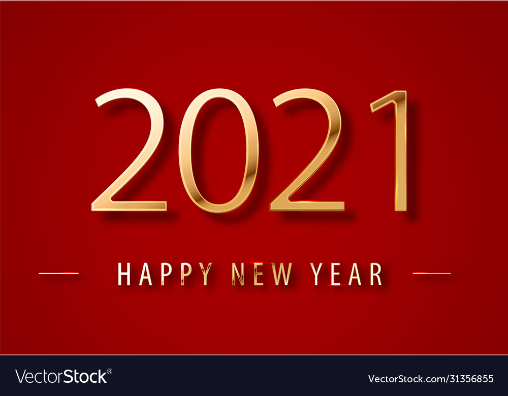2021 happy new year gold numbers design Royalty Free Vector