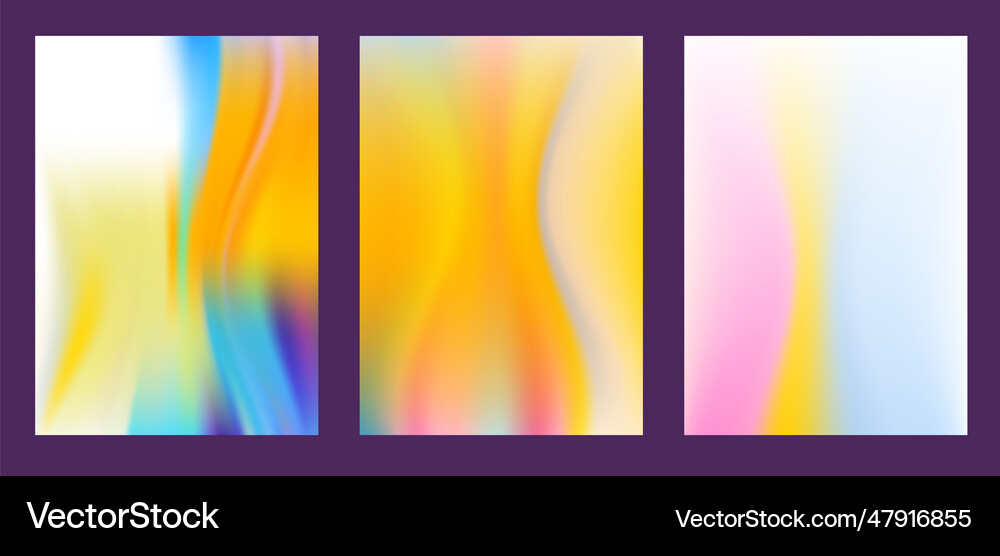 A set of abstract gradient backgrounds in pastel Vector Image