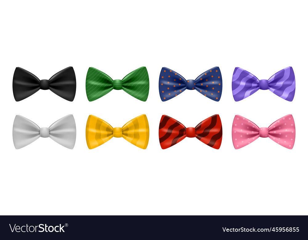 Bow tie set Royalty Free Vector Image - VectorStock